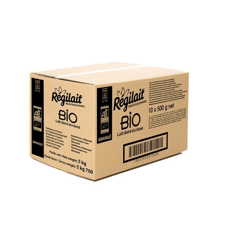 Régilait granulated organic semi-skimmed milk for professionals